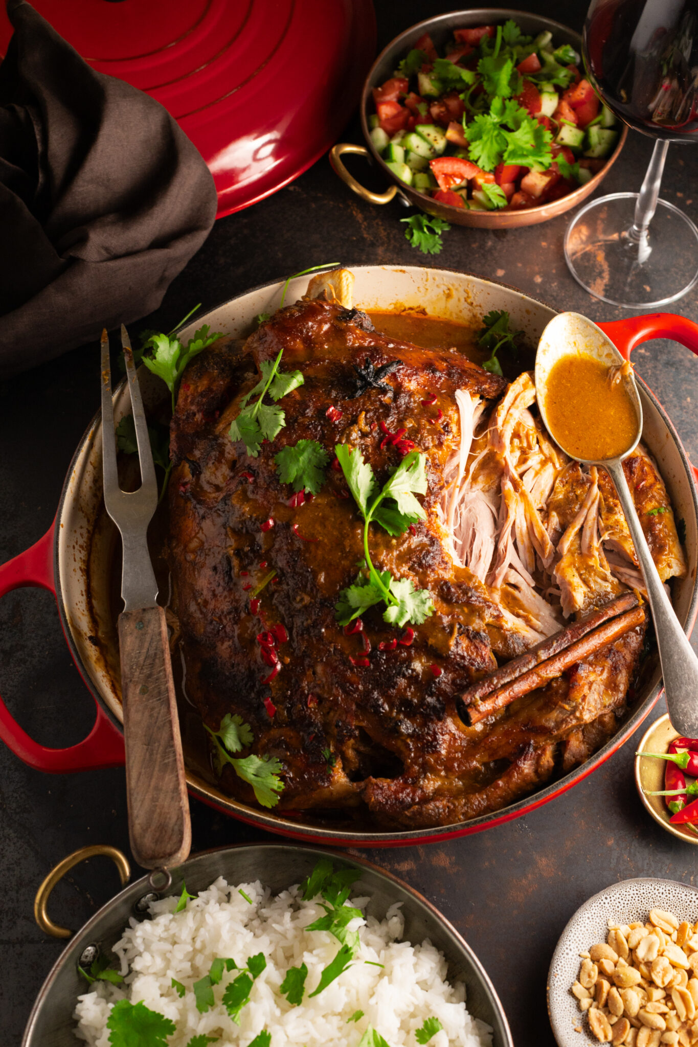 Slow roasted Massaman curried pork shoulder